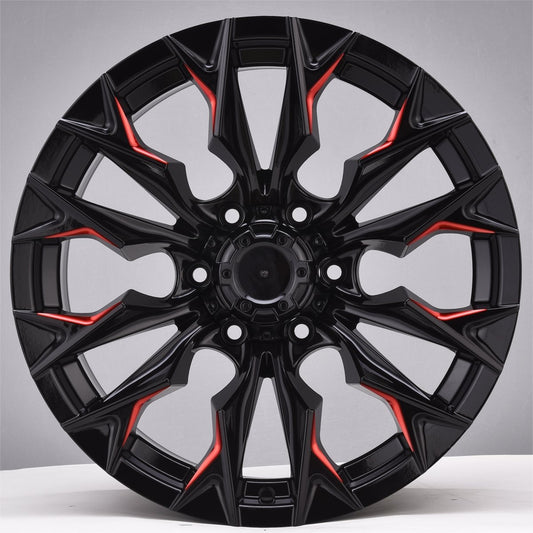 16 inch 17 inch 18 inch black and red alloy wheels 4x4 offroad wheels ...